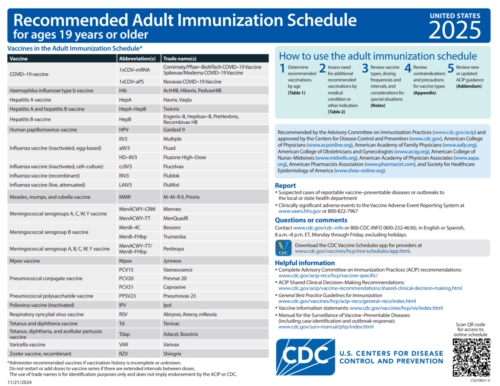 2024 Adult Immunization Schedules